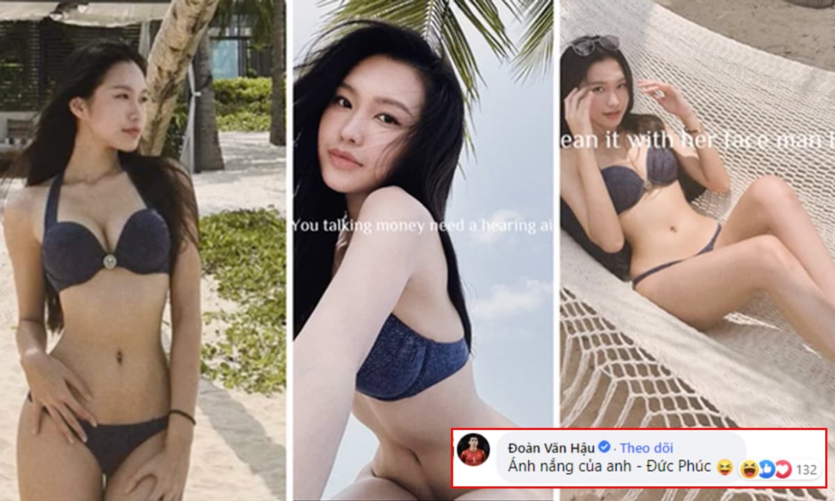 Doãn Hải My khoe vòng eo siêu thực với bikini, Đoàn Văn Hậu phản ứng khiến dân tình xôn xao